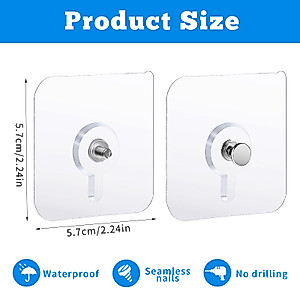 Nogeqi 20 Pcs Self Adhesive Wall Hooks No Drill Hooks for Hanging, No-Trace Sticker Frame Hangers Without Nails for Mount Wall Shelf, Heavy Duty Adhesive Wall Hooks for Kitchen, Bathroom