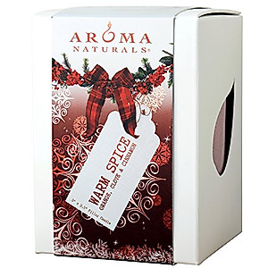 Aroma Naturals Holiday Orange, Clove and Cinnamon Essential Oil Scented Pillar Candle, Warm Spice, 3 inch x 3.5 inch