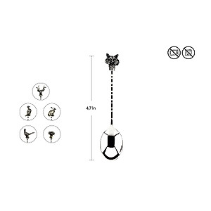 Rigeli Regent White Bronze plated Set of 6 Tea/Coffee Spoons (Animals Design),Giftpacked 6Pcs Stainless Steel, Spoon Set for Tea, Sugar, Coffee, Small Spoon Set, Ice Cream Spoon (Silver)