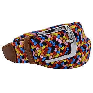 VONSELY Stretch Belt, Elastic Belts Braided Fabric Belt Colorful Woven Belts for Men and Women,Candy Color