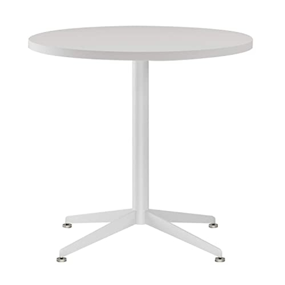 SENGLIDA White Dining Table Round Small Office Table Conference Table Coffee Meeting Table for Office Boardroom Kitchen Living Room Waterproof Desktop Easy Assembly 31.5 inch