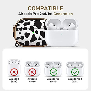 Maxjoy for Airpods Pro Case Cover(2nd/1st Generation), Lock AirPod Pro 2 Case for Women Men with Lock Keychain Protective Hard Case for AirPods Pro(2022/2019)