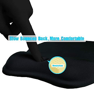 Office Mousepad with Gel Wrist Support - Ergonomic Gaming Desktop Mouse Pad Wrist Rest - Design Gamepad Mat Rubber Base for Laptop Comquter -Silicone Non-Slip Special-Textured Surface (09Black-1)