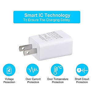 2Pack 20FT Power Extension Cable with Wall Adapter Compatible with Wyze Cam v3/v4/OG/v3 Pro, Wyze Cam Pan, Yi Camera,NestCam Indoor,SimpliSafe,USB Charging cable