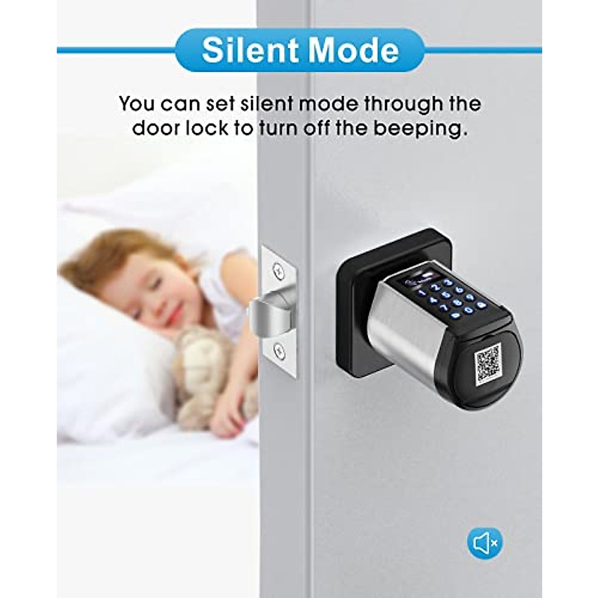 WELOCK Safer Keyless Entry Door Lock Deadbolt, Smart Bluetooth Locks Deadbolt Digital Electric Door Lock with Keypad APP Control IC Card Mechanical Key, Easy to Install