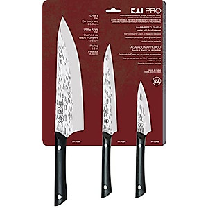 kai PRO 3 Piece Starter Knife Set, Kitchen Knife Set, Includes 8" Chef's Knife, 3.5" Paring Knife, and 6" Utility Knife, From the Makers of Shun