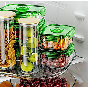 Square Lazy Susan Organizer for Refrigerator,Clear Rotating Lazy Susan Spice Organizer for Cabinet,Dining Table,Pantry,Countertop,Fridge,Kitchen (1pcs)