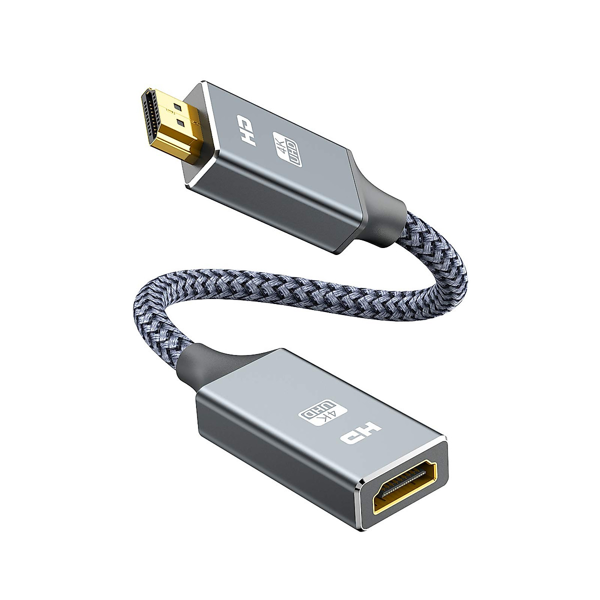 oldboytech HDMI Extension Cable 1FT, 4K HDMI Extender Male to Female Cable, Nylon Braided 2.0 hdmi Extender Cable Supports 3D, Full HD,2160p,Compatible with Roku Fire Stick,for PS4,for HDTV, Monitor