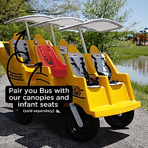 Angeles 6-Passenger Bye-Bye Buggy, Daycare Multi-Passenger Stroller With Never-Flat "Fat Tire", Yellow