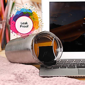 dscvr 2 Pcs Tumbler Replacement Lid Spill Proof, Shatter Resistant, Perfect Fit Lids Compatible with YETI Rambler, Ozark Trails,Fits Inside Diameter of 3.2 inch Tumbler (20 oz., Black)