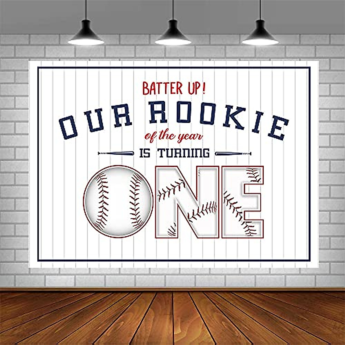 ABLIN 7x5ft Baseball 1st Birthday Background for Party Photography Decorations Boy Sports Ball White Stripe Photo Backdrop Booth Banner Props Supplies Vinyl