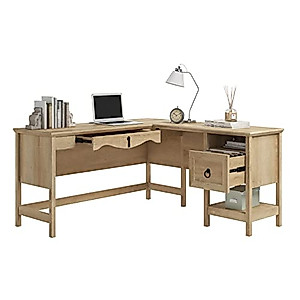 Sauder Adaline Cafe L-Desk, L: 59.65" x W: 59.65" x H: 29.92", Orchard Oak Finish