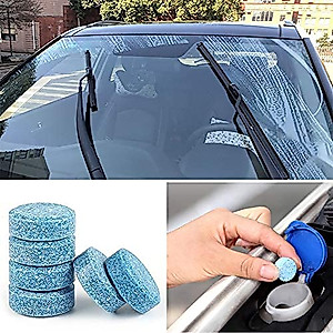 Blulu 60 Pieces Car Windshield Glass Concentrated Washer Tablets Windshield Washer Fluid Solid Car Effervescent Tablets Glass Solid Wiper Cleaning Tablets for Car Kitchen Window