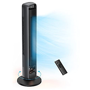 Tower Fan, 42” DC Motor Tower Fan with 28dB, 12 Speeds, 4 Modes, 90° Oscillating Fan, Night Light, 12H Timer, LED Display, Quiet Cooling Bladeless Fan with Remote for Bedroom Living Room Office