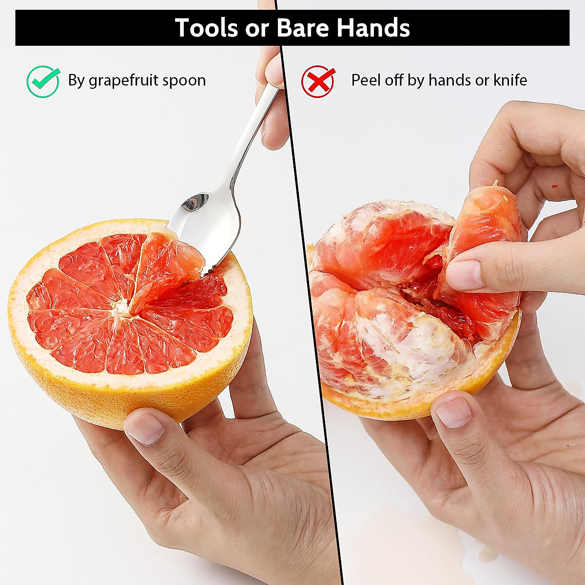 Hiware 4-piece Grapefruit Spoons, Stainless Steel