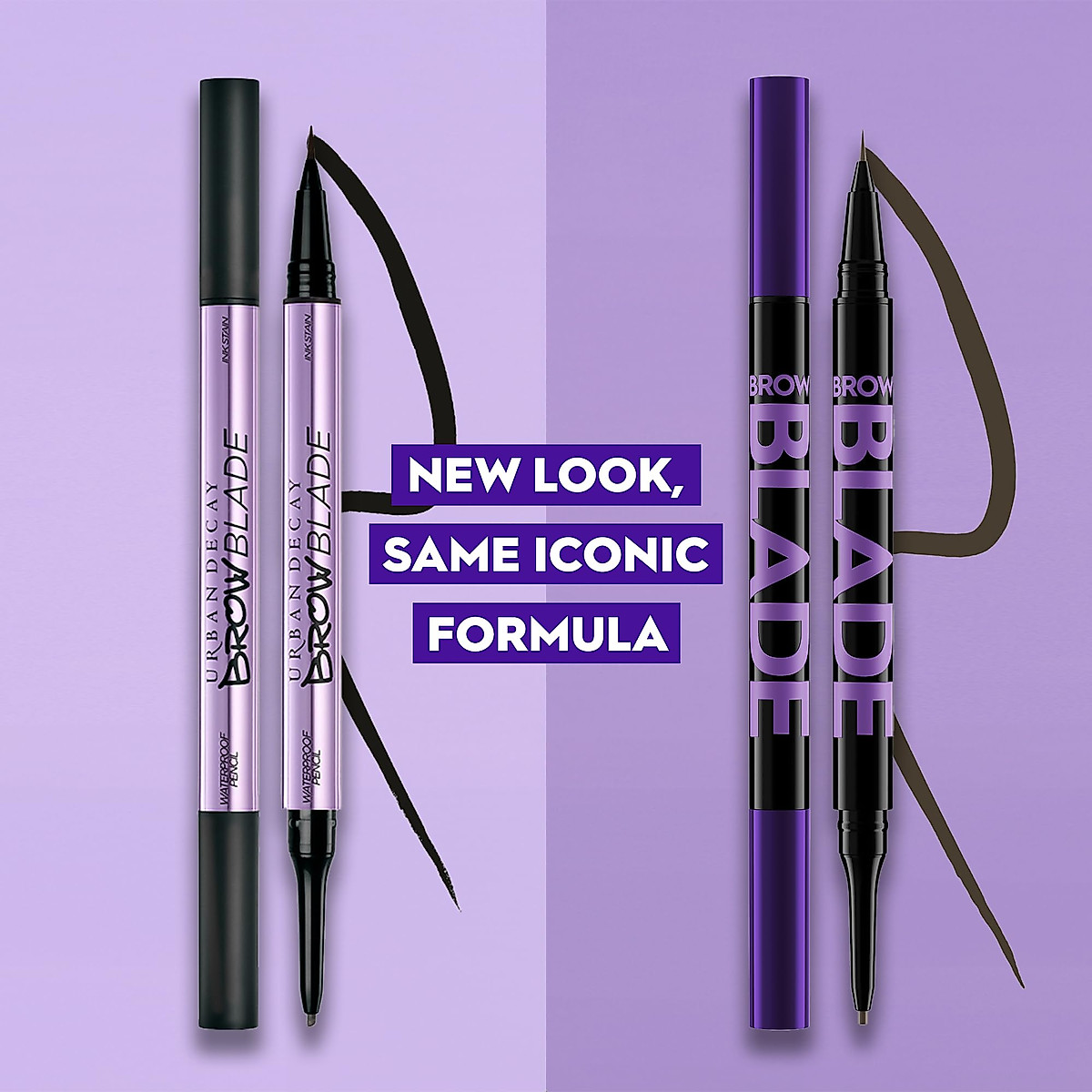 Urban Decay Brow Blade 2-in-1 Microblading Eyebrow Pen + Waterproof Pencil – Smudge-proof, Transfer-resistant – Fine Tip – Thin, Hair-Like Strokes – Natural, Fuller Brows, Dark Drapes (dark brown)