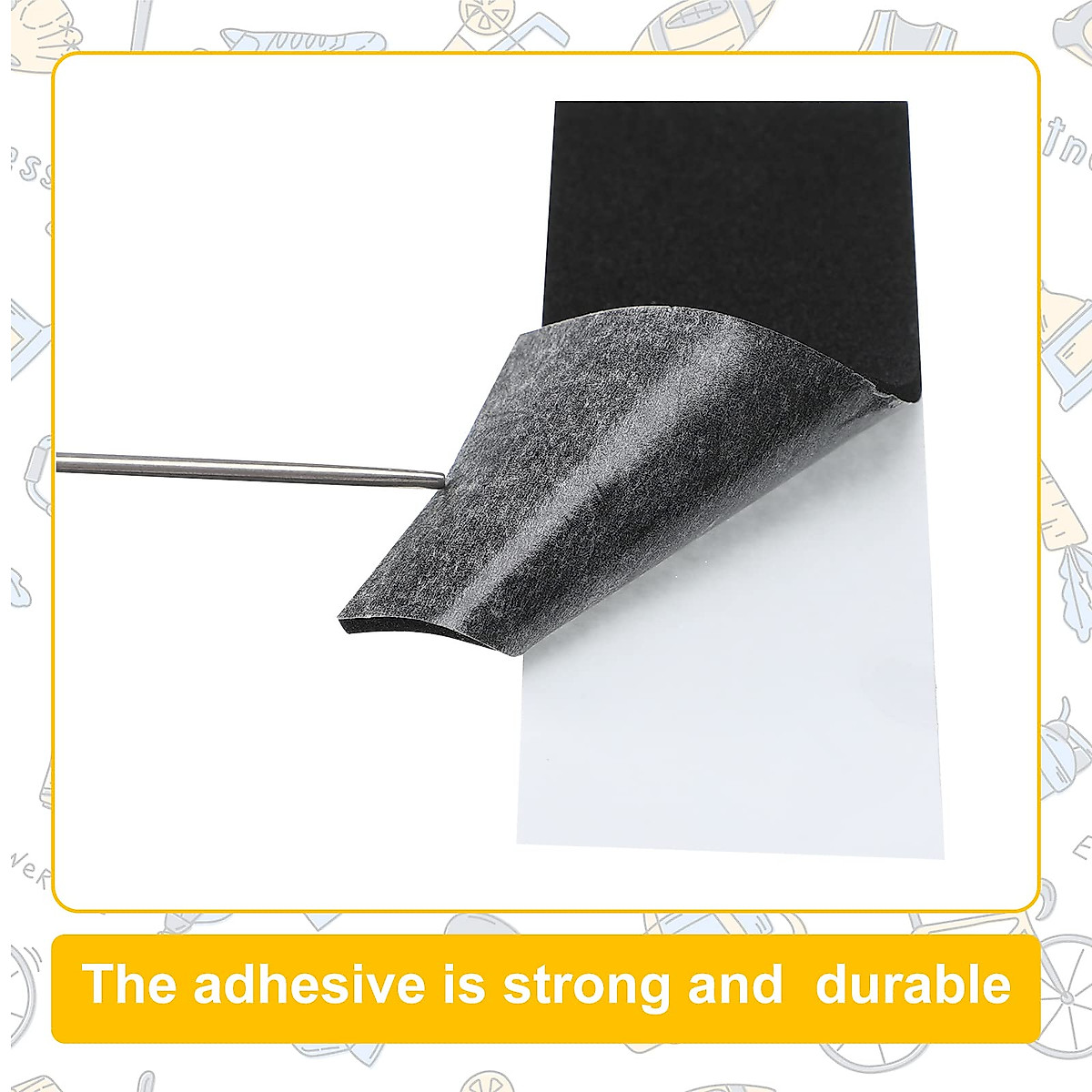 Pajean 24 pcs Black Fingerboard Foam Grip Tape 110 x 38 x 2 mm Fingerboard Deck Grip Tape Fingerboard Stickers Skateboard Foam Grip Tape for Fingerboards, Anti Slip