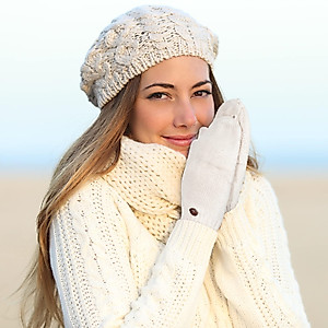 Tarpop 4 Pairs Winter Convertible Gloves Fingerless Mittens Knit Flip Wool Women Gloves Warm Half Finger Gloves with Cover