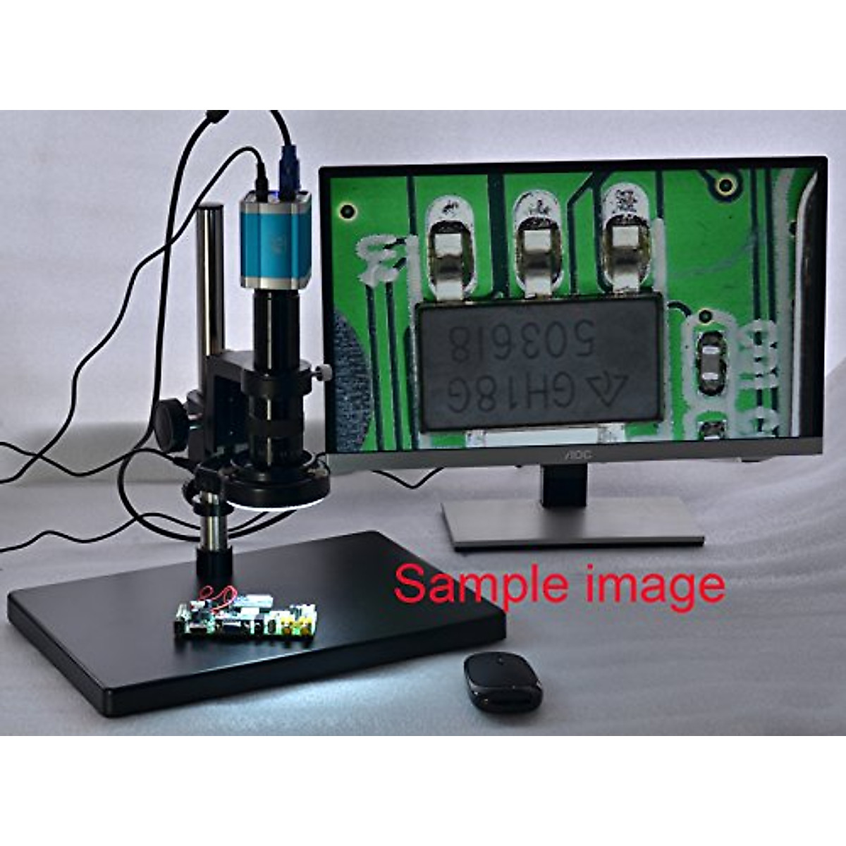 Black 144 LED Bulb Microscope Ring Light Illuminator Adjustable Bright Lamp + Adapter