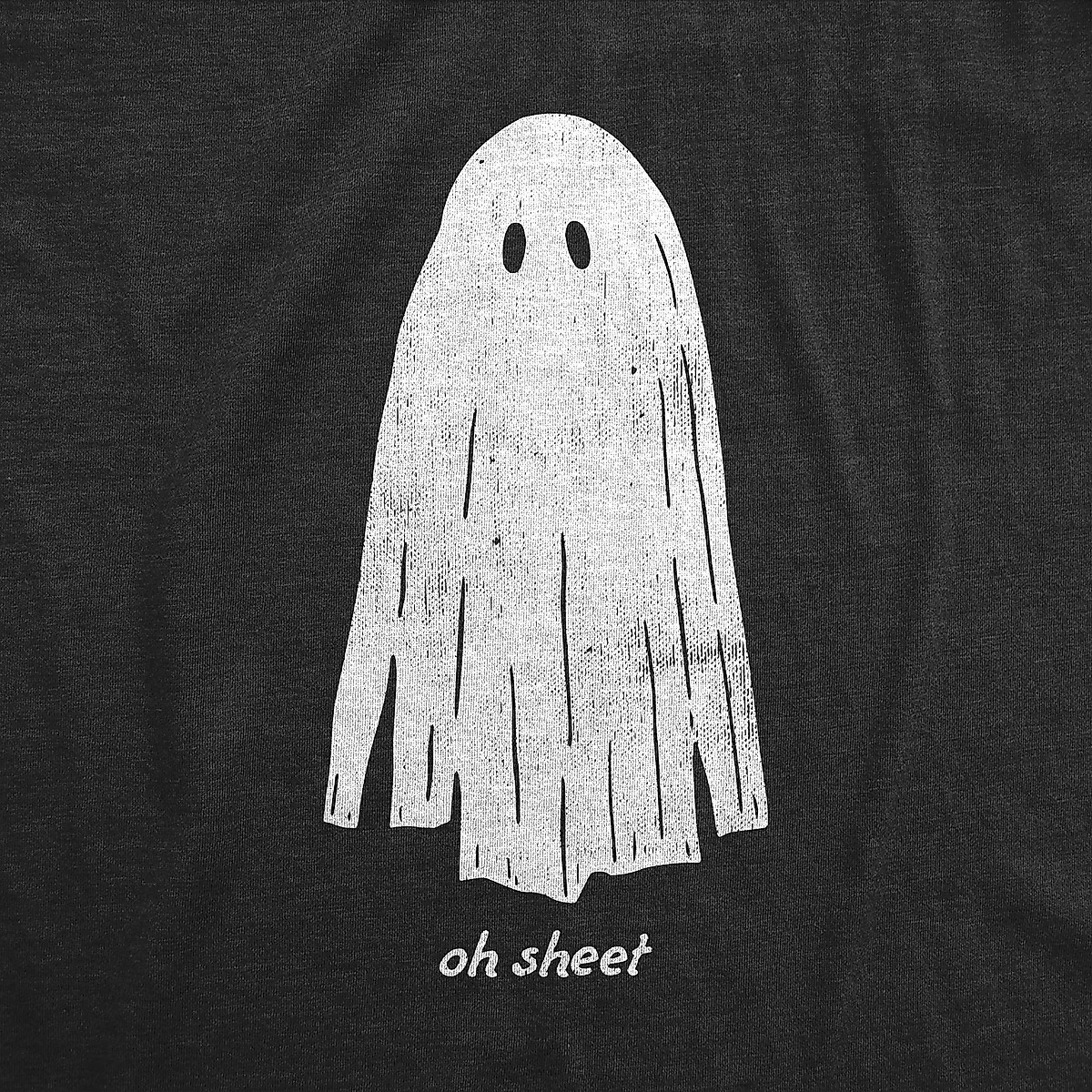 Mens Oh Sheet T Shirt Funny Spooky Halloween Party Ghost Bedsheet Joke Tee for Guys Funny T Shirts Halloween Apparel for Men Novelty Tees for Guys Black - XL