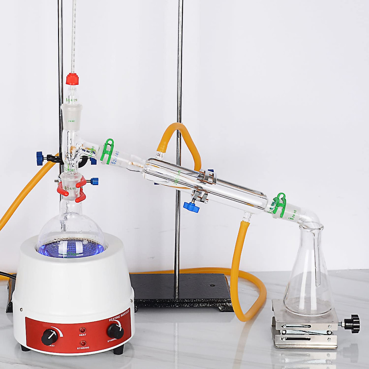 FunChem Single Neck 1 Neck Round Bottom Flask RBF, Glass Boiling Flask with 24/40 Standard Taper Outer Joint (500 mL)