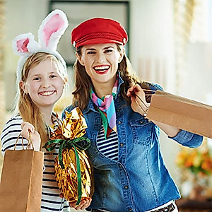 Kraft Brown Paper Wine Bag with Convenient Handles 13 x 5.3 x 3.3 Inch Gift Tote Shopping Bags for Small Business Brown Wine Bag Gift Wrap Bags (100 Pieces)