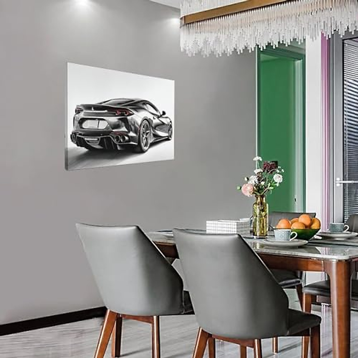 Car Poster Ferrari F40 Supercar Posters Racing Car Canvas Wall Art For Boy's Bedroom SuperCar Wall Decor Frame-style 18x12inch(45x30cm)