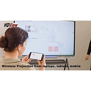 86" Smart Board, 4K Interactive Whiteboard, All-in-One Commercial Grade, 4K Webcam, Electronic Digital Touch Screen, Screen Share Mirroring, for Classroom and Conference (Stand is not Included)