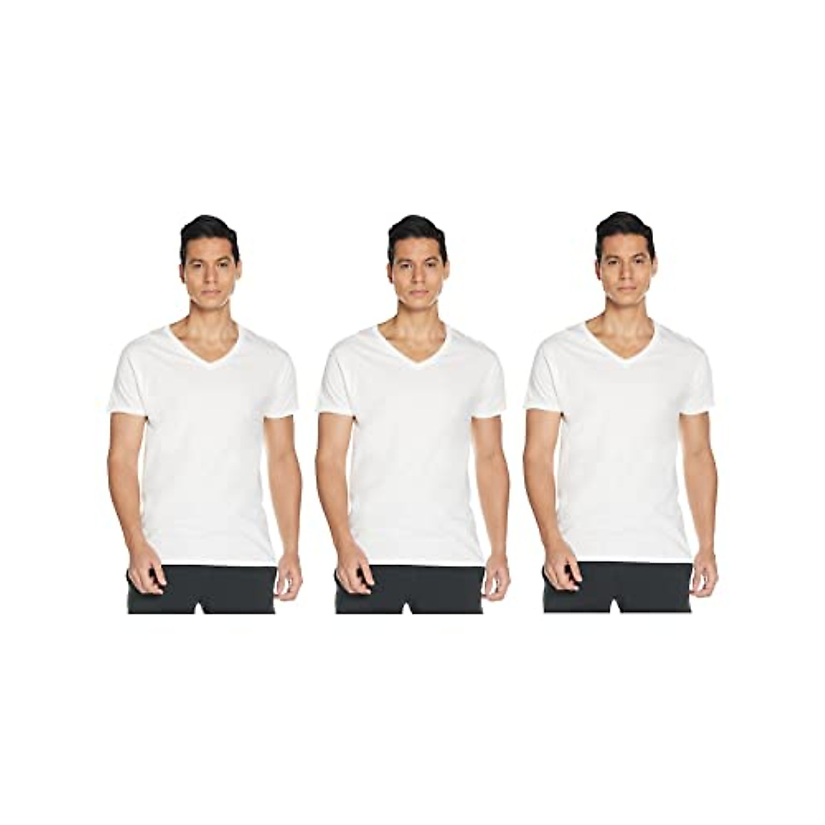 Hanes Ultimate Men's Tagless Ultra Soft V-Neck Tee-Multiple Packs Available, White-3 Pack, XX-Large