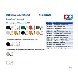 Tamiya 61119 1/48 Supermarine Spitfire MK.I Plastic Model Airplane Kit