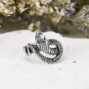 AeraVida Foxy Snake Coil Wrap Around .925 Sterling Silver Ring | Animal and Nature Inspired Silver Ring for Women | Elegant Snake Ring Accessory | Anniversary Jewelry Gift | Size (12)