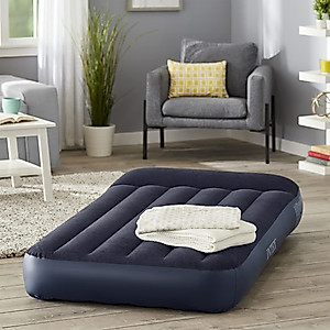 Intex Dura-Beam Standard Series Pillow Rest Classic Airbed with Internal Electric Pump, Twin