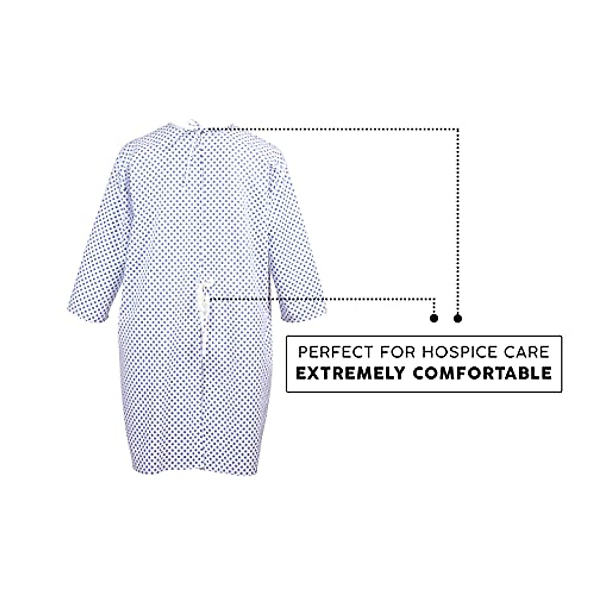 Profound Care Hospital Gown 6 Pack - Patient Gowns Fits Up to 2XL - Hospital Gowns for Women and Men - 45" Long & 62" Wide - Cotton Blend Medical Patient Gowns