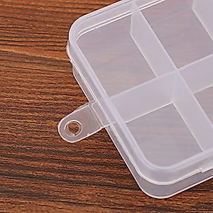 Ymemok 10 Grid Transparent Jewelry Box Organizer Storage Container,Ornament Fish Hook Screw Parts Storage Box