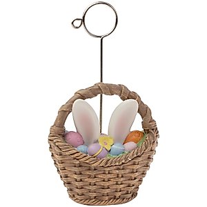Boston International Easter Place Card Holder Table Number Holders Menu Label Stands, 5", Bunny Ears Basket