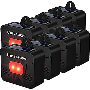 Univerayo Coyote Deterrent Light Solar Predator Control Lights Coyotes Deer Repellent Devices Skunk Repellent Fox Raccoon Deterrent Upgraded Version - 8 Pack