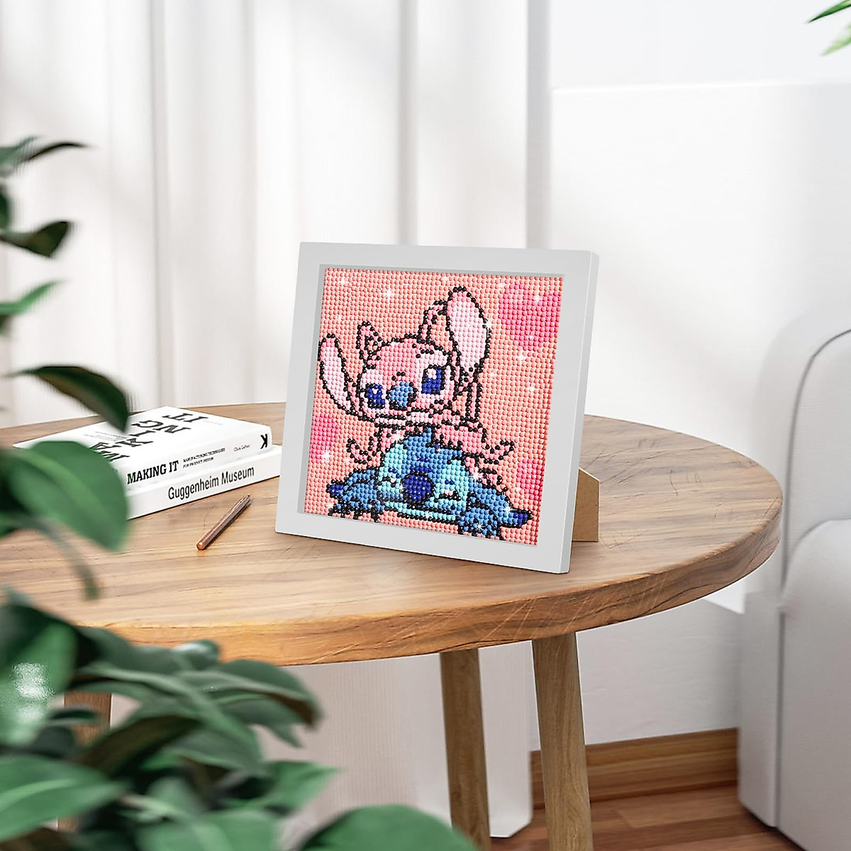 VINDIJA 5D Diamond Painting Kits for Kids Adults with Wooden Frame,Grinch DIY Full Drill Diamond Gem Art for Kids, Art and Crafts for Kids Ages 6-8-10-19 Girls Boys for Birthday