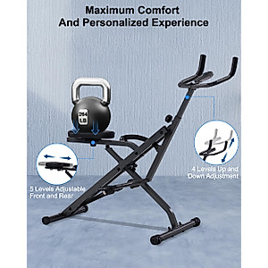 Squat Machine, BORGUSI R303 2 in 1 Squat Rowing Machine, Easy Assembly & Foldable Exercise Equipment, Glute Trainer Machine, Butt & Leg Home Workout Machine