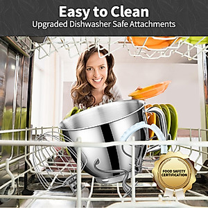 Stand Mixer, 6 QT 600W Tilt-Head Dough Mixer, 6+P speed Mixers Kitchen Electric Stand Mixer with Stainless Steel Bowl, Dishwasher-Safe Dough Hook, Flat Beater, Wire Whisk, Splash Guard, Black