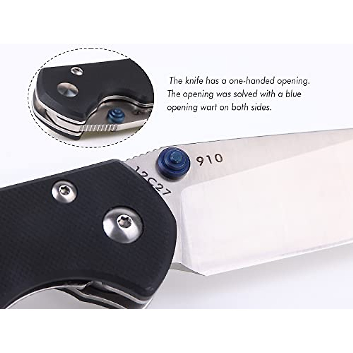 LAND Knives 910 911 912 913 Pocket Folding knife 12C27 Sandvik Blade Portable Survival Fishing EDC Tool (910)