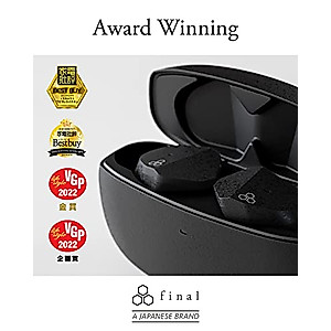 Final ZE3000 True Wireless Earbuds, Hi-Fi Sound Quality, Maximum 35 Hours Music Playback, IPX4, aptX Adaptive, Touch Sensor, Support Lossless Music Format, Designed in Japan (White)