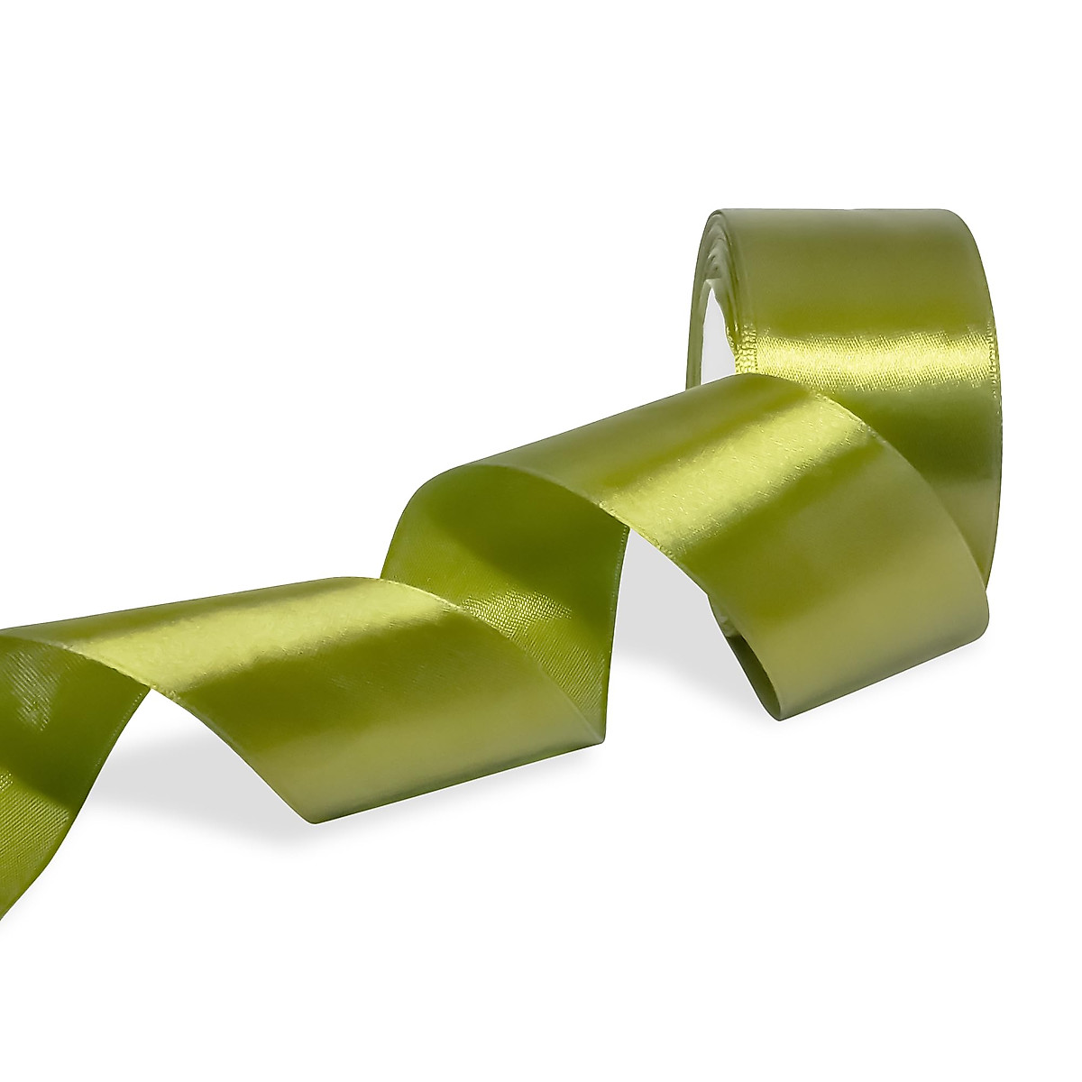 2 inch Light Olive Ribbon Satin Double Face Ribbons for Gift Wrapping Party Decoration Floral Arrangement Silk Ribbon for Wedding Decor Ribbon Light Olive Solid Ribbon Roll 2 in x 25 Yards