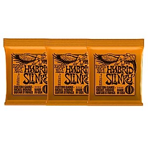Ernie Ball 2222 Nickel Regular Slinky Orange Electric Guitar Strings 3 Pack