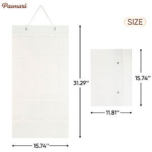 PACMAXI Sunglasses Storage Organizer, Wall Pocket Mounted by Sunglasses, Hanging Eyeglasses Storage Holder, Eyewear Display. (Ivory white, 25 Slot)
