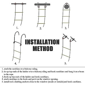 Rescue Ladder - Reusable Emergency Ladders, Safety Escape Rope Ladder, for 2-3 Story Home Window Balcony Railing Treehouse (Size : 8M)