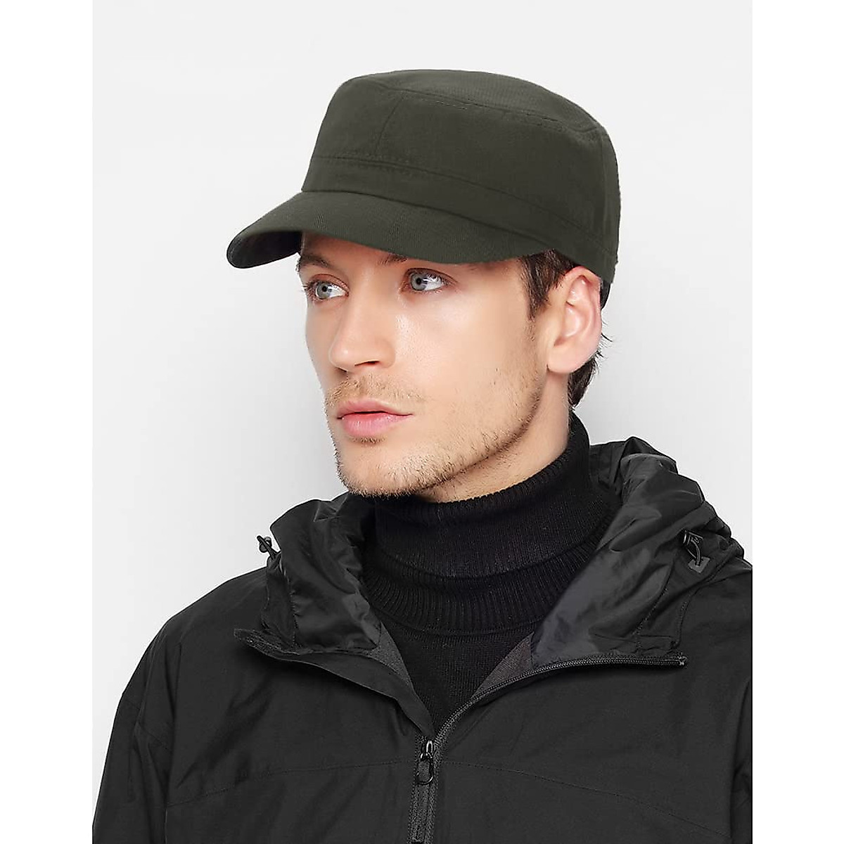 XYIYI Army Green Unisex Cotton Basic Cadet Army Cap Everyday Military Style Hat