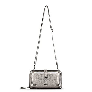 The Sak Iris Large Smartphone Crossbody Bag in Leather, Convertible Wristlet Purse Design, Pyrite