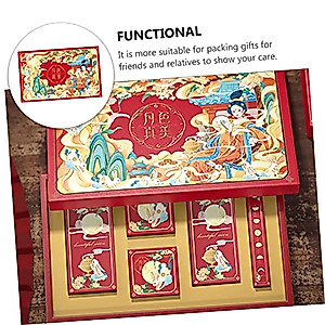 HEMOTON 1 Set Moon Cake Box Cookie Gift Boxes Mini Containers Cookie Cake Muffin Handle Box Paper Cupcake Container Cupcake Holder Box Moon Cake Packaging Boxes Mini Cakes Box Pastries Box