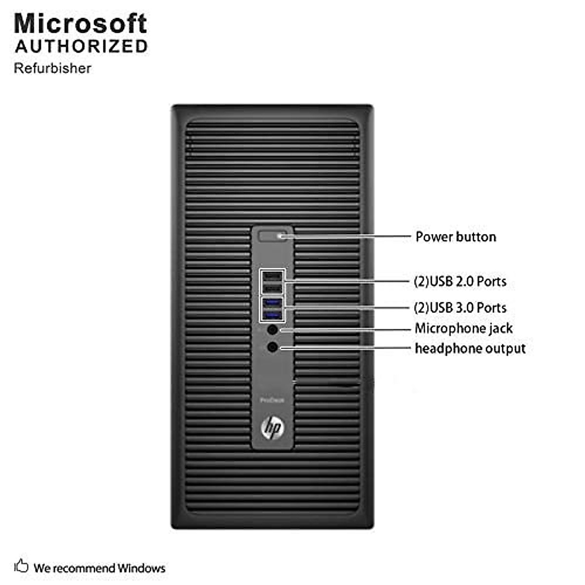HP ProDesk 600 G2 Microtower High Performance Desktop PC, Intel Quad Core i7-6700 3.4GHz, 32G DDR4, 512G SSD, WiFi, BT, DP, Windows 10 Pro 64 Language Supports English/Spanish/French(Renewed)