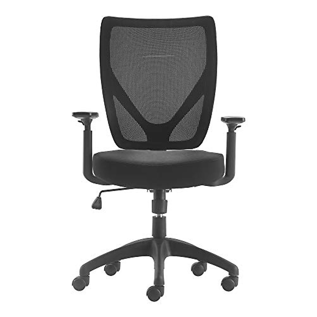 Serta Production Office Chair with Nylon Base, Adjustable Ergonomic Midback Lumbar Support, Breathable Mesh Back, Black